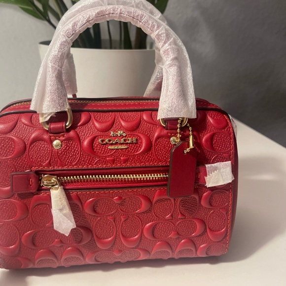 Coach | Bags | Coach Mini Rowan Crossbody Red Satchel Purse | Poshmark